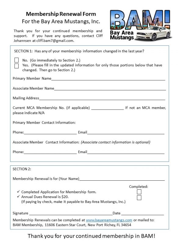 Membership – Bay Area Mustangs