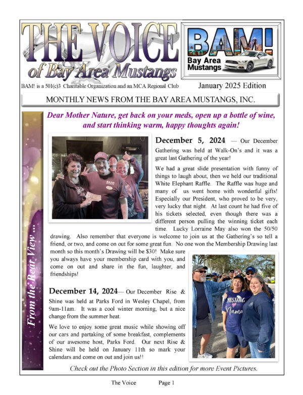 Newsletters – Bay Area Mustangs